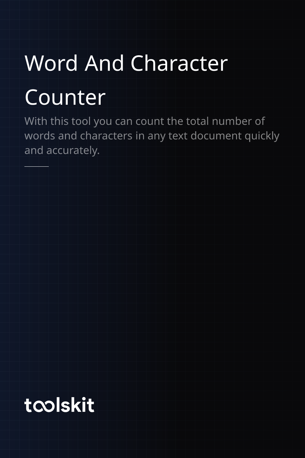 Word And Character Counter | ToolsKit Word And Character Counter | ToolsKit